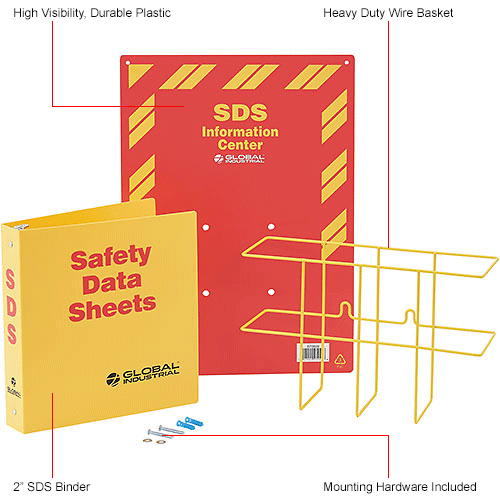 Global Industrial™ SDS Binder & Safety Station, 2'' Binder