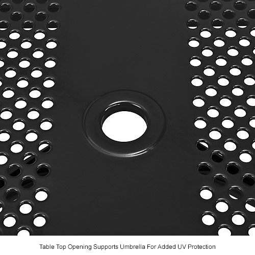 Global Industrial™ 6' Rectangular Picnic Table, Perforated Metal, Black