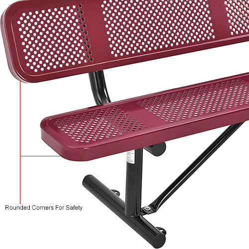 Global Industrial™ 6' Outdoor Steel Picnic Bench w/ Backrest ...