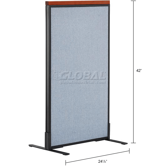 Interion® Deluxe Freestanding Office Partition Panel, 24-1/4"W x 43-1/2 ...