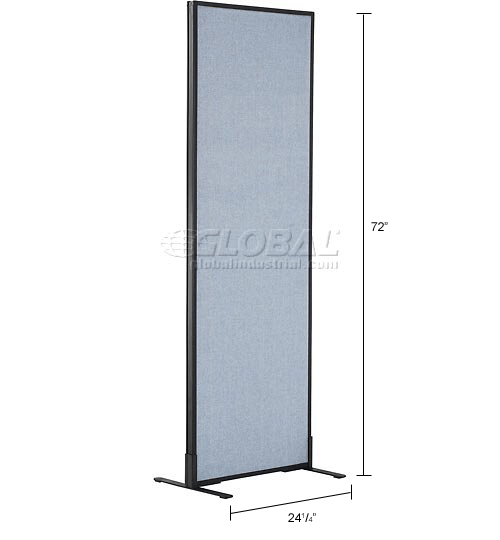 Interion® Freestanding Office Partition Panel, 24-1/4"W x 72"H, Blue
