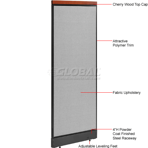 Interion® Deluxe Non-Electric Office Partition Panel with Raceway, 24-1 ...