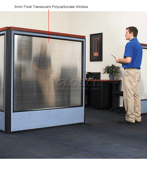 Interion® Freestanding 3-Panel Corner Room Divider w/Partial Window 36 ...