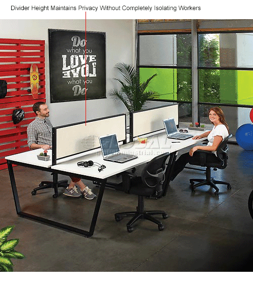 Interion® Fabric Divider Partition for Double Collaboration Desk