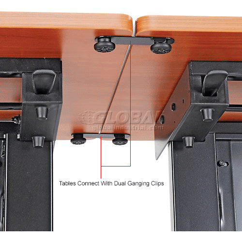 Interion® Flip-Top Training Table, 48"L x 24"W, Cherry