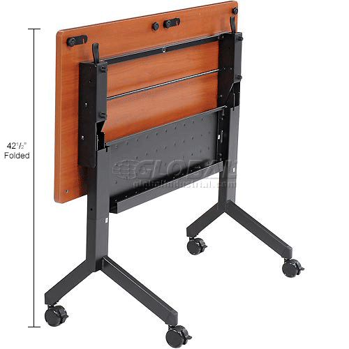 Interion® Flip-Top Training Table, 48"L x 24"W, Cherry