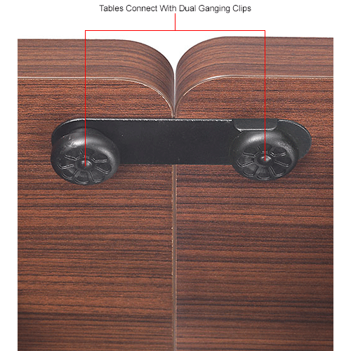 Interion® Flip-Top Training Table, 60"L x 24"W, Walnut