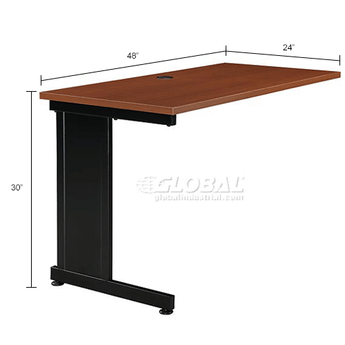 Interion® 48"W Left Handed Return Table - Cherry
