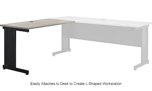 Interion® 48"W Left Handed Return Table - Rustic Gray