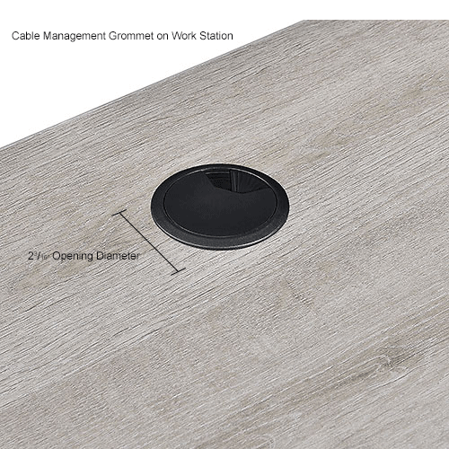 Interion® 48"W Left Handed Return Table - Rustic Gray