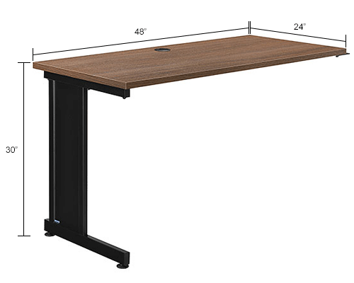 Interion® 48"W Left Handed Return Table - Walnut