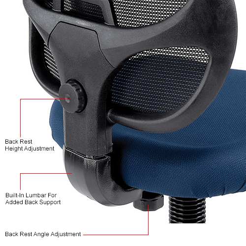 Interion® Drafting Stool - Fabric - Blue