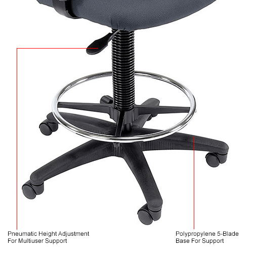 Interion® Drafting Stool - Fabric - Gray