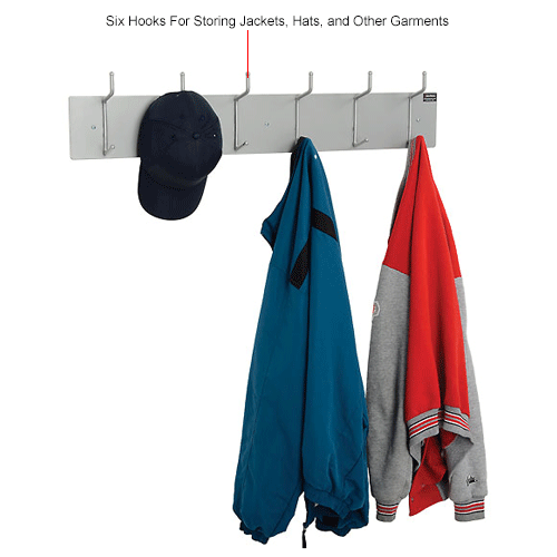 Interion® Wall Mounted Coat Rack - Silver