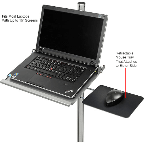 Global Industrial™ Mobile Height Adjustable Laptop Computer Workstation ...