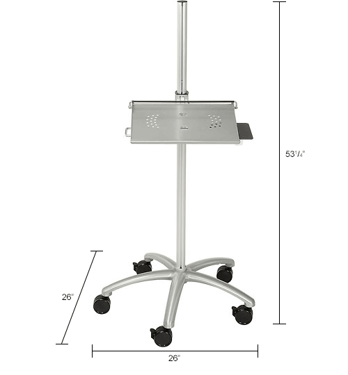 Global Industrial™ Mobile Height Adjustable Laptop Computer Workstation ...