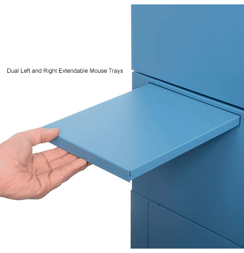 Global Industrial™ Mobile Fold-Out Computer Cabinet, Blue, Assembled