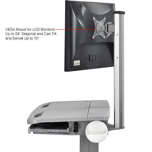 Global Industrial™ Mobile Standing Computer Workstation, Gray