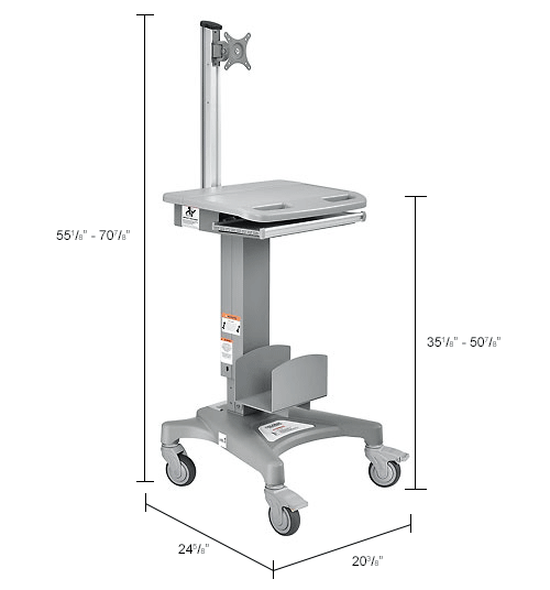 Global Industrial™ Mobile Standing Computer Workstation, Gray