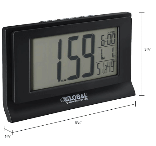 Global Industrial™ Digital Alarm Clock with Indoor Temperature and ...