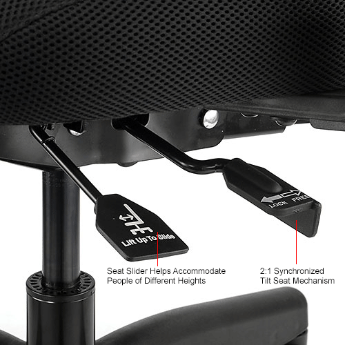 Interion® 24 Hour Mesh Back Chair w/ Mid Back & Adjustable Arms, Fabric ...