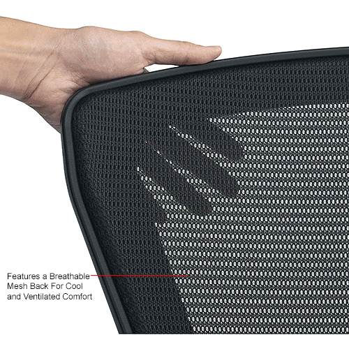 Interion® 24 Hour Mesh Back Chair w/ Mid Back & Adjustable Arms, Fabric ...