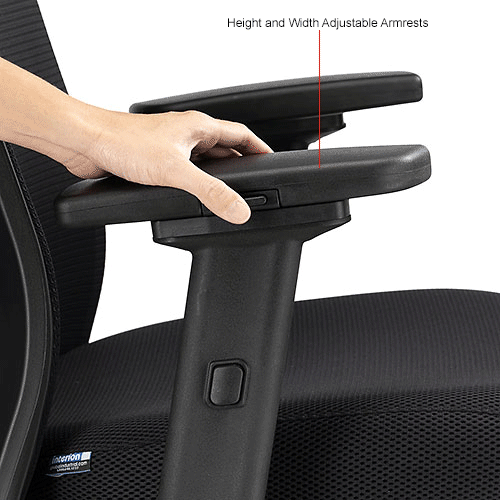 Interion® 24 Hour Mesh Back Chair w/ Mid Back & Adjustable Arms, Fabric ...