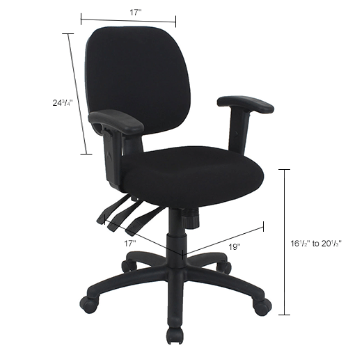 Interion® 24 Hour Task Chair With Mid Back, Adjustable Arms, Fabric ...