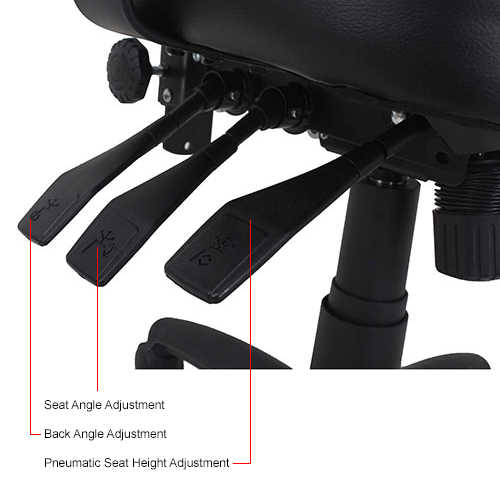 Interion® 24 Hour Task Chair With Mid Back & Adjustable Arms, Vinyl, Black