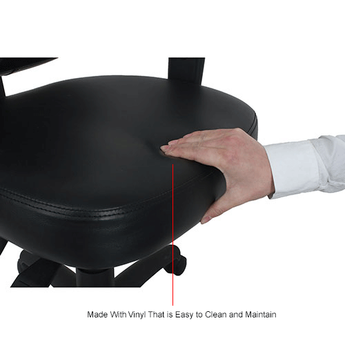 Interion® 24 Hour Task Chair With Mid Back & Adjustable Arms, Vinyl, Black