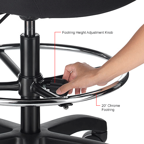 Interion® Mesh Back Task Stool, Black