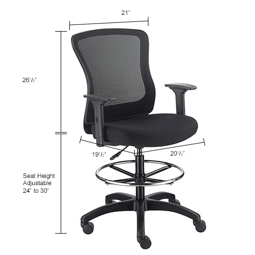 Interion® Mesh Back Task Stool, Black