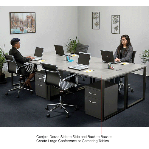 Interion® Open Plan Standing Height Desk - 72"W x 24"D x 40"H - Gray ...
