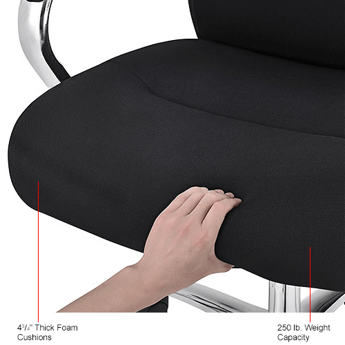 Interion® Office Chair With Lumbar Support, High Back & Fixed Arms ...