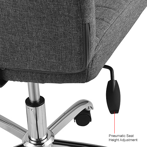 Interion® Office Chair With Mid Back, Fabric, Gray