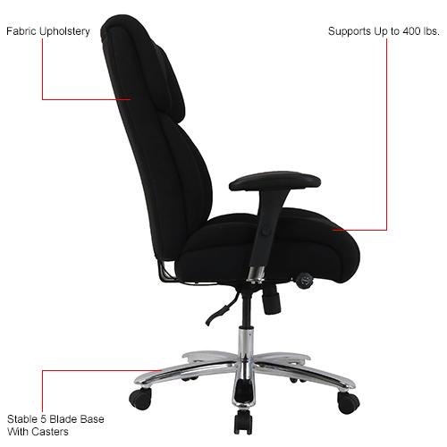 Interion® 24 Hour Big & Tall Chair With High Back & Adjustable Arms ...