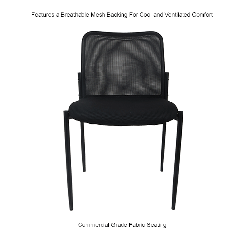 Interion® Mesh Back Guest Chair - Black