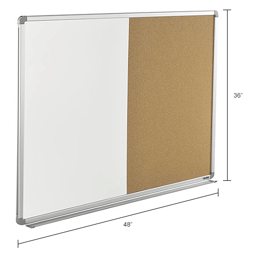 Global Industrial™ 48"W x 36"H Combination Board - Whiteboard/Cork