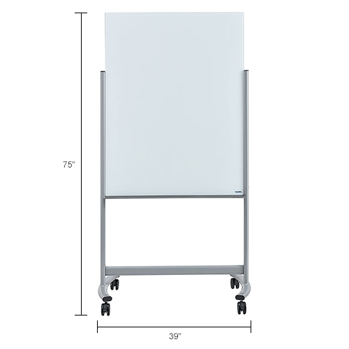 Global Industrial™ Mobile Glass Board - 36"W x 48"H