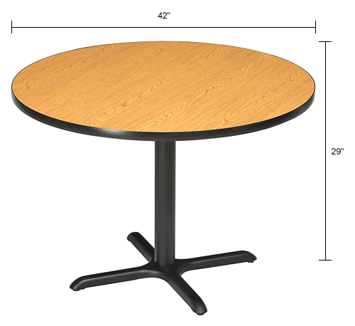 Interion® 42" Round Restaurant Table, Oak