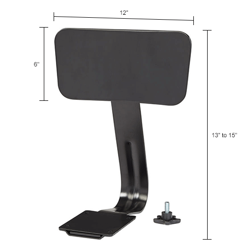 Steel Backrest for Interion® Shop Stools - Black