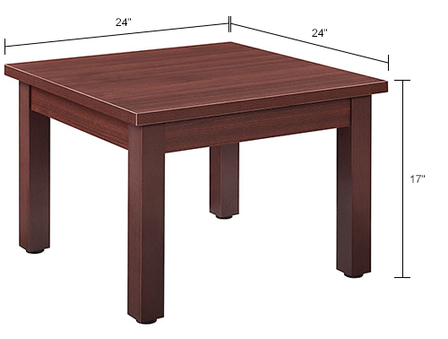 Interion® Wood End Table - 24" x 24" - Mahogany