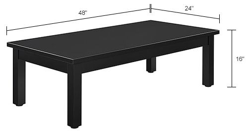 Interion® Wood Coffee Table - 48" x 24" - Black