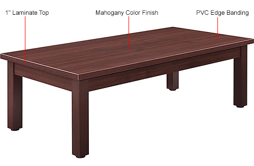 Interion® Wood Coffee Table - 48" x 24" - Mahogany
