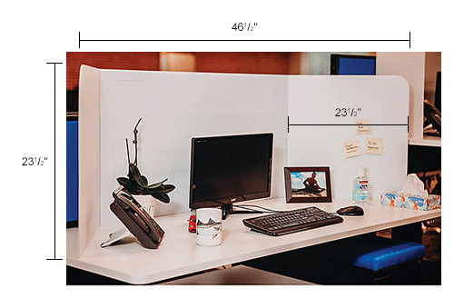 71 Visuals Social Distancing Desk Shield, Corrugated Plastic - 6/Pack