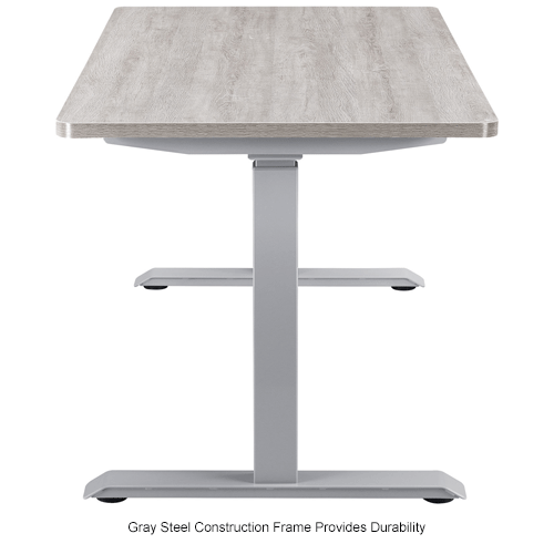 Interion® Electric Height Adjustable Desk, 48"W x 30"D, Gray W/ Gray Base