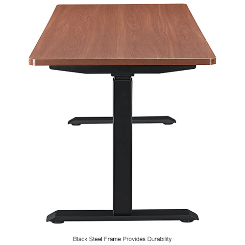 Interion® Electric Height Adjustable Desk, 60"W x 30"D, Cherry W/ Black ...