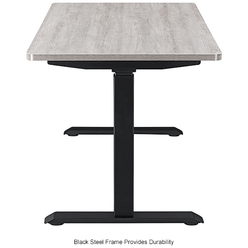 Interion® Electric Height Adjustable Desk, 60"W x 30"D, Gray W/ Black Base