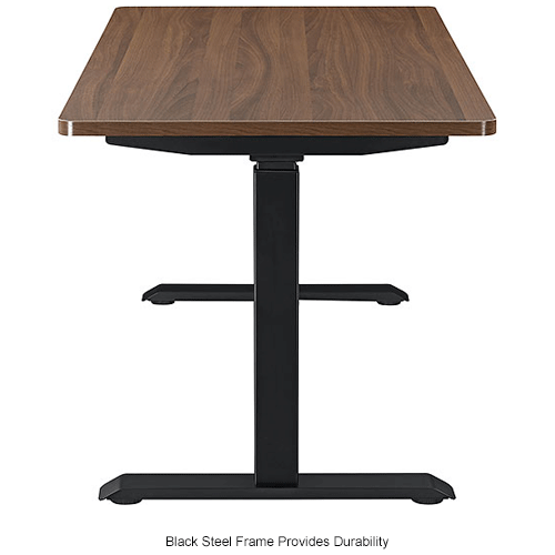 Interion® Electric Height Adjustable Desk, 60"W x 30"D, Walnut W/ Black ...