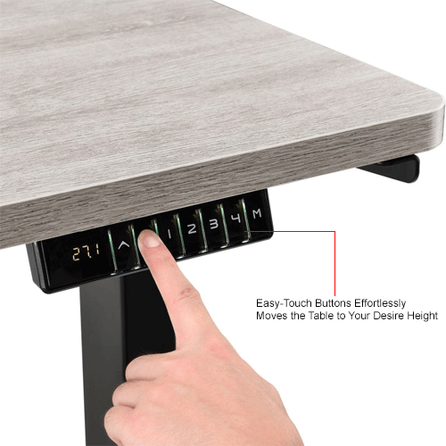 Interion® Electric Height Adjustable Desk, 72"W x 30"D, Gray W/ Black Base